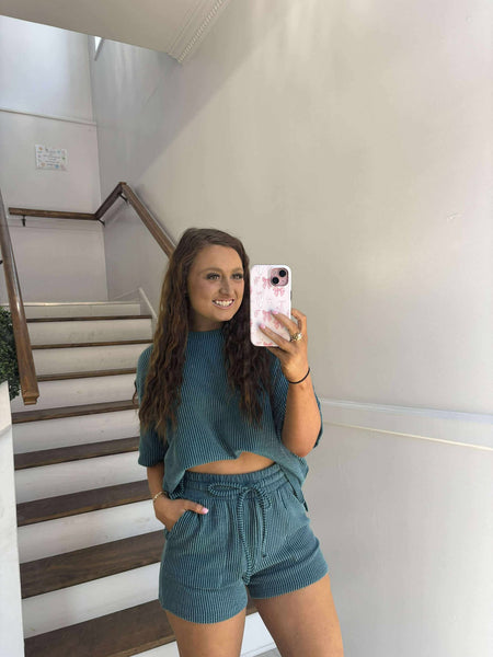 Teal Ribbed Set – Ryals Outfitters